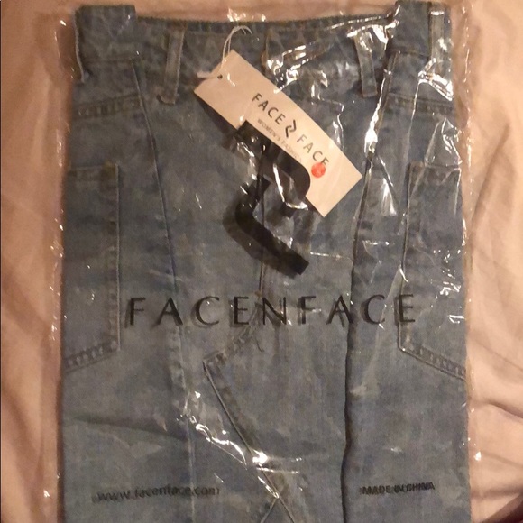 Skirts | Face N Face Blue Denim Jean Mini Skirt | Poshmark